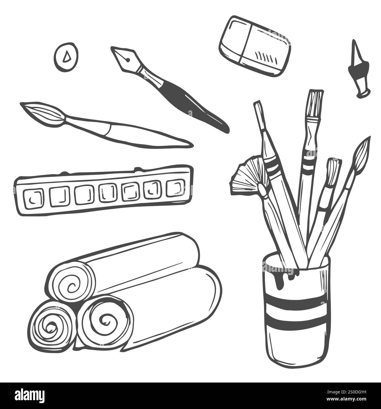 Art craft supplies Stock Vector Images - Alamy