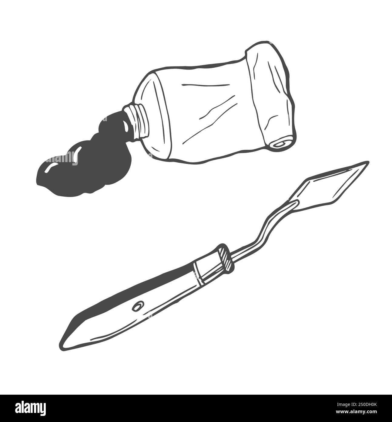 Tools painting drawing doodle Cut Out Stock Images & Pictures - Alamy