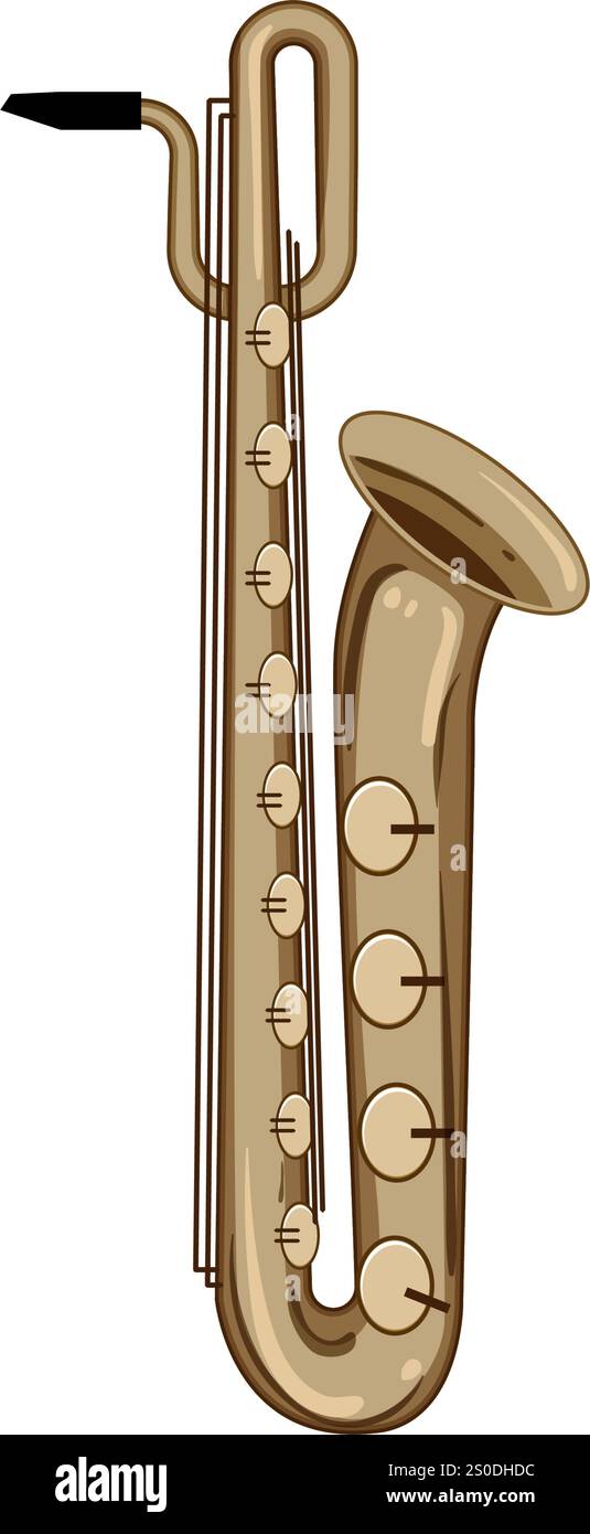 tenor saxophone cartoon. soprano reed, brass woodwind, keys mouthpiece ...