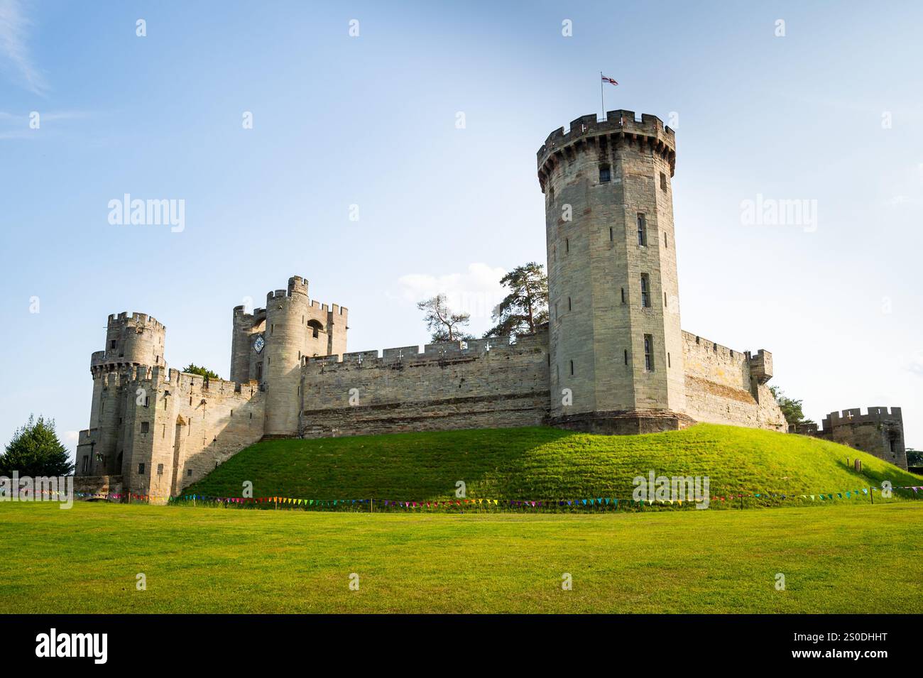 View of Warwick Castle from the grounds. Warwickshire England UK Stock ...