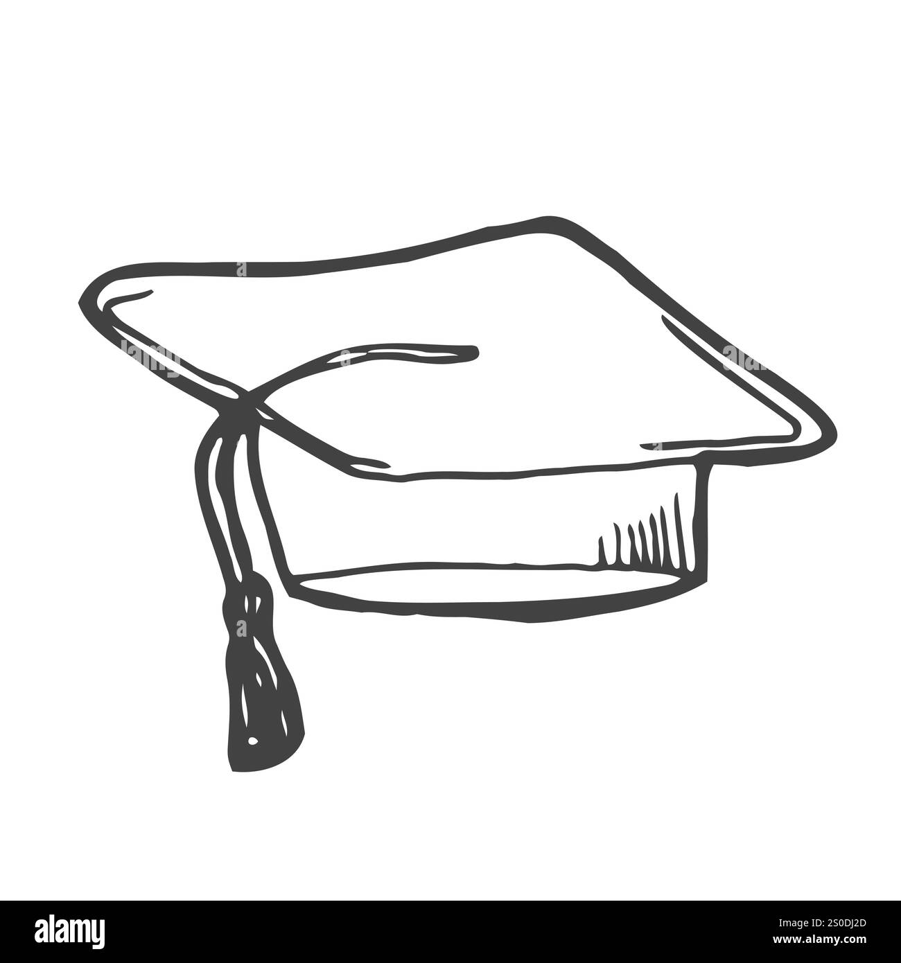 Graduation cap icon. Outlined on white background Stock Vector Image ...