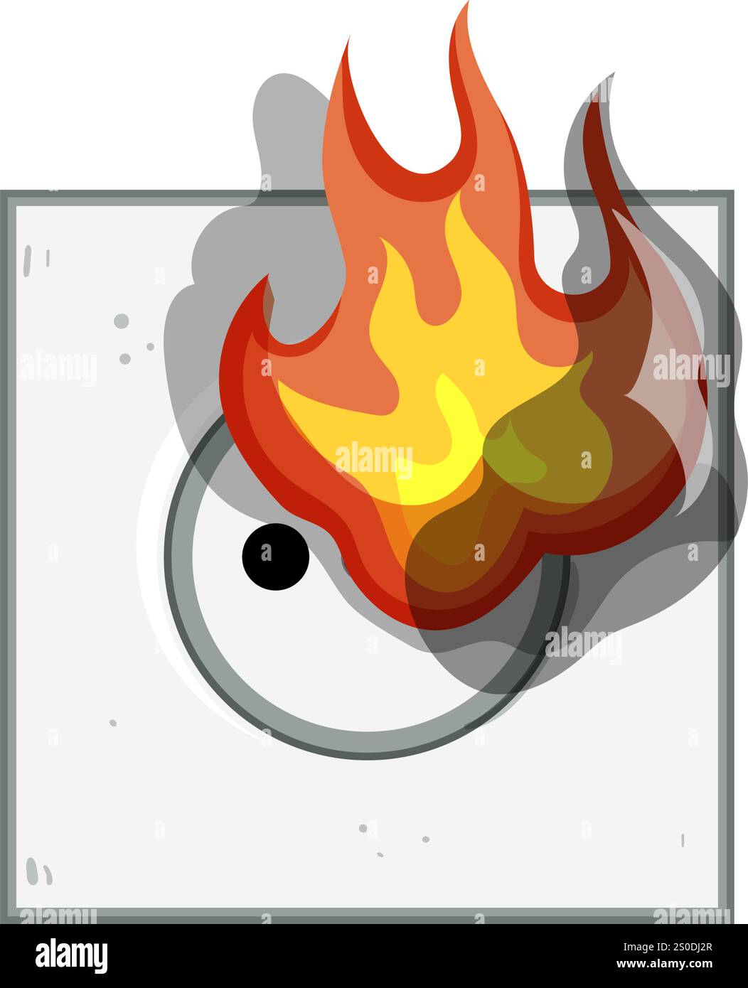 current short circuit fire cartoon. voltage hazard, safety prevention ...