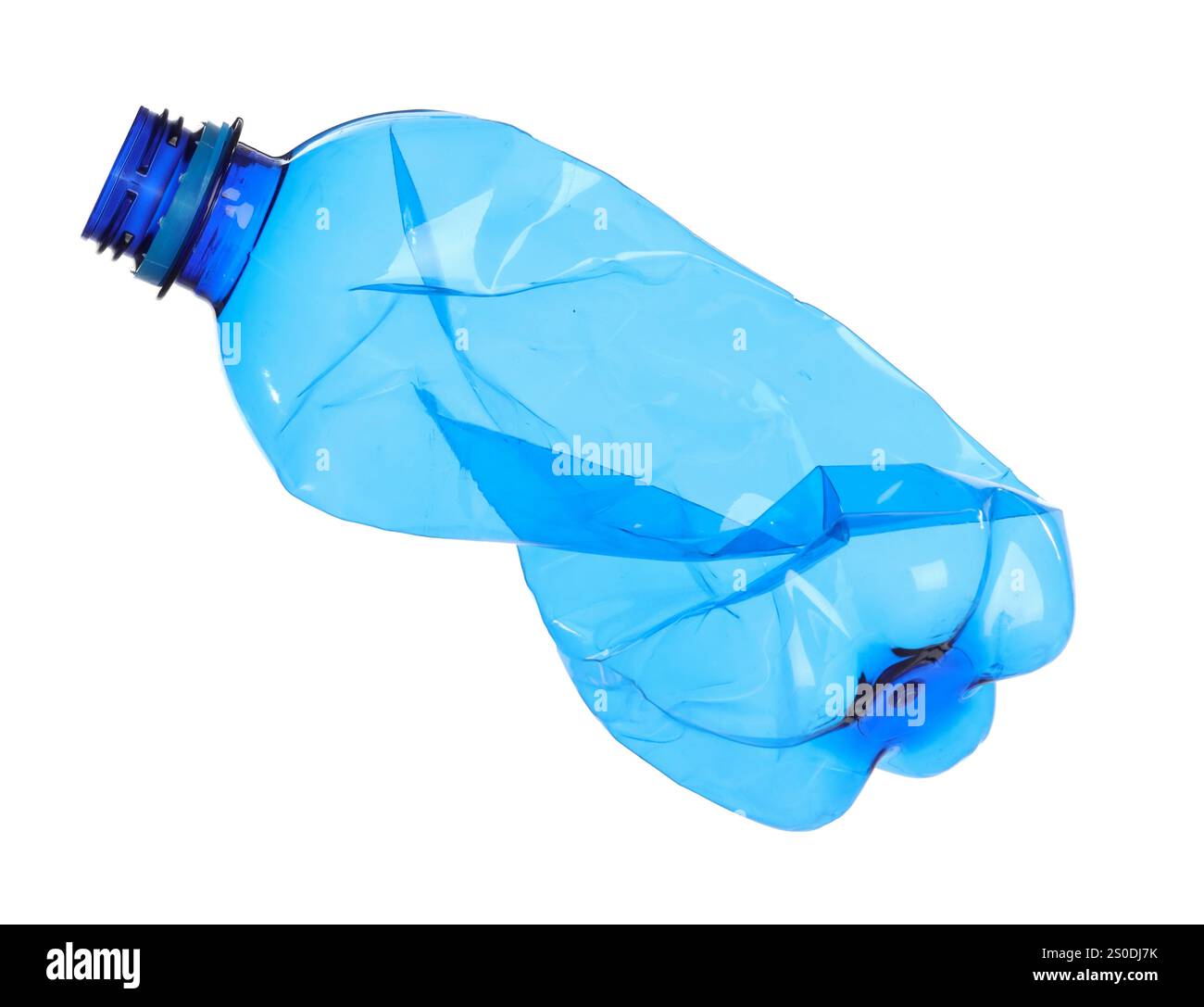 One crumpled plastic bottle isolated on white Stock Photo - Alamy
