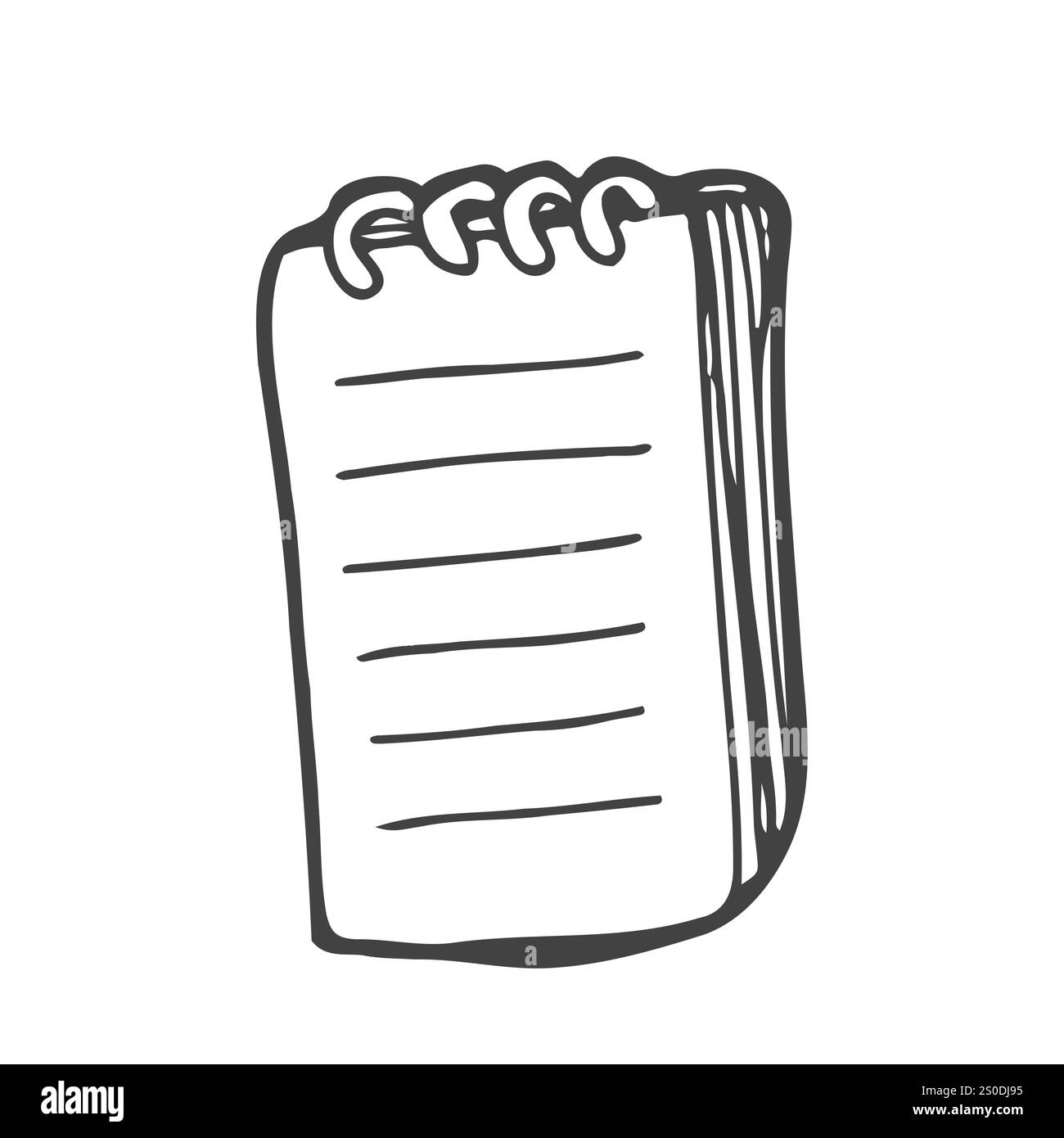 Vector sketch of notepad. Hand draw illustration Stock Vector Image ...