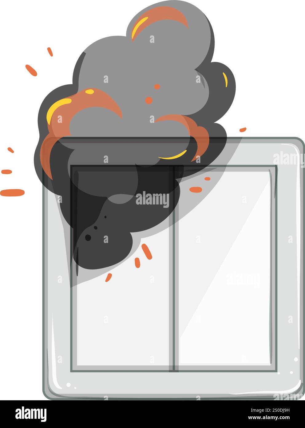 hazard short circuit fire cartoon. safety prevention, damage ignition ...