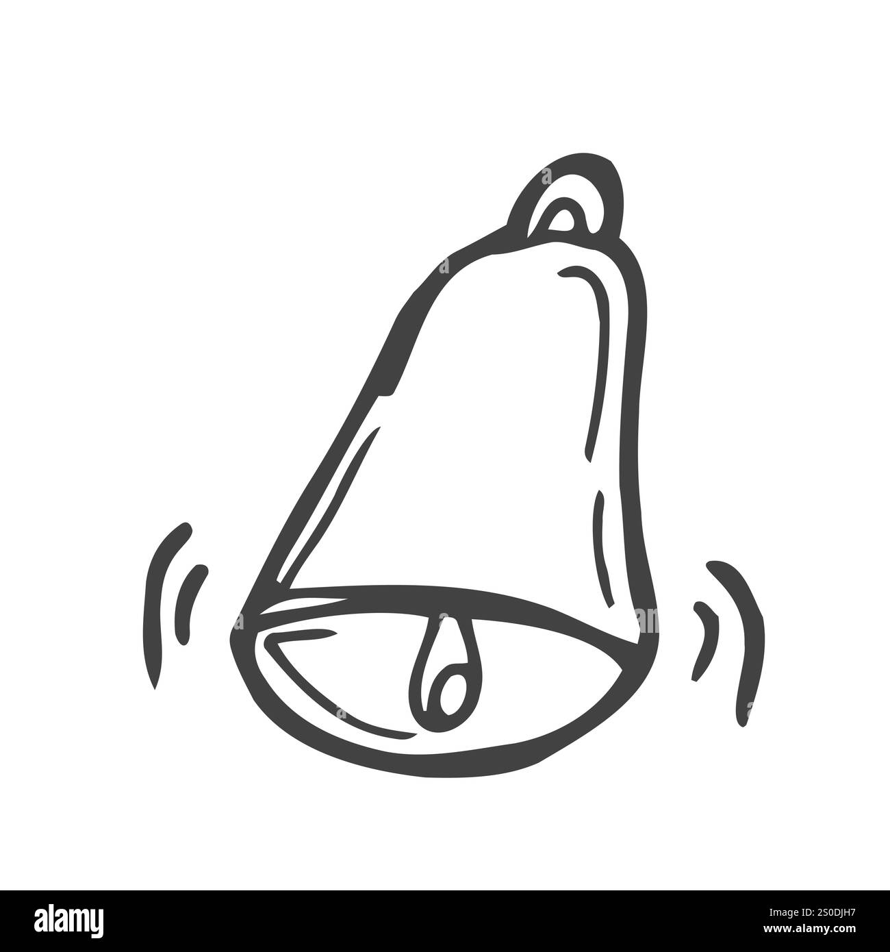 Hand bell line icon Black and White Stock Photos & Images - Alamy