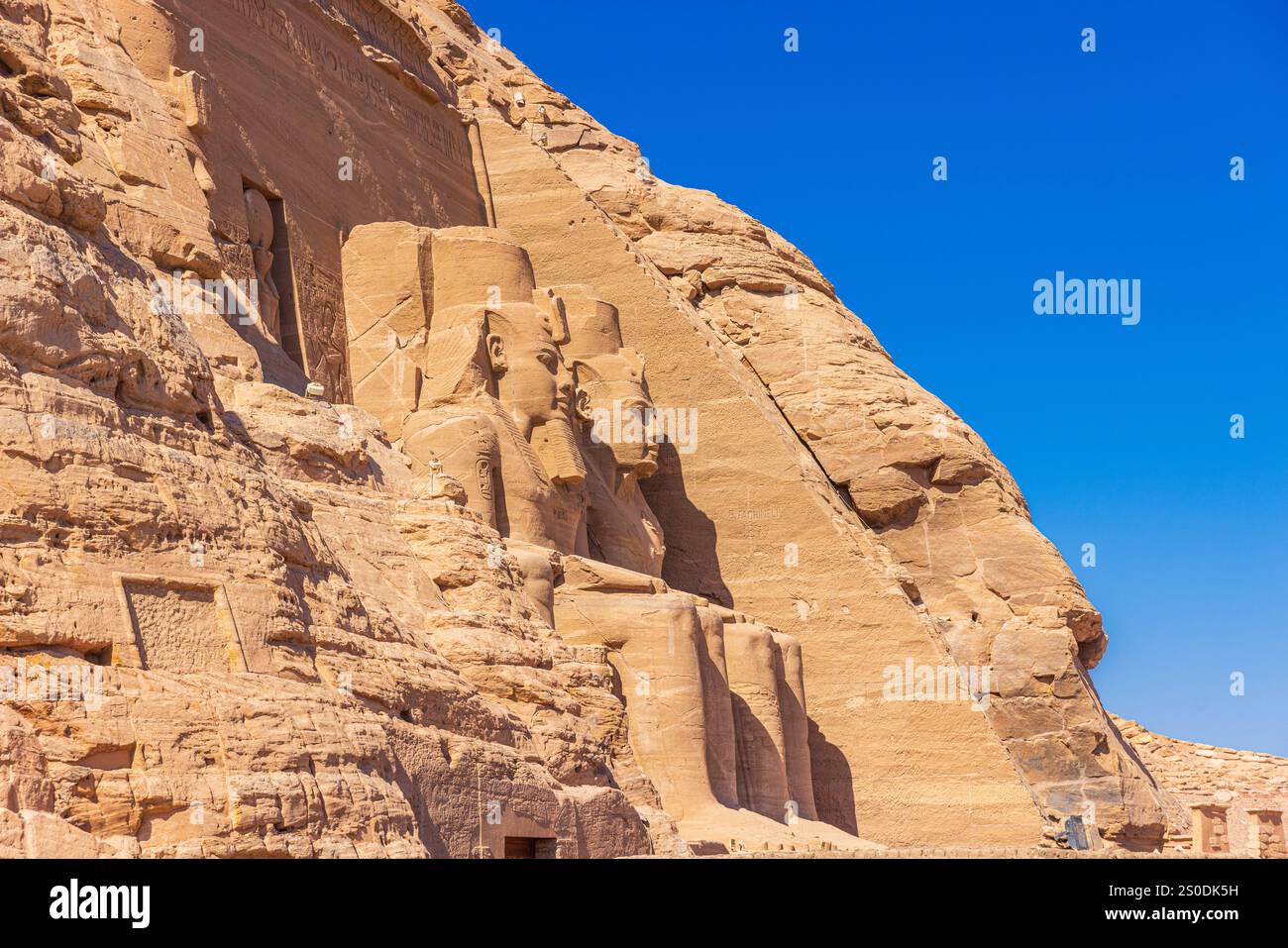 Giant statues at Abu Simbel Temple in southern Egypt Stock Photo - Alamy