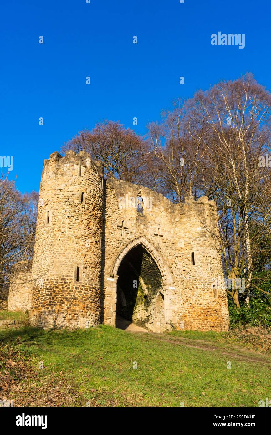 December view of Roundhay Park castle, Leeds, West Yorkshire, England ...