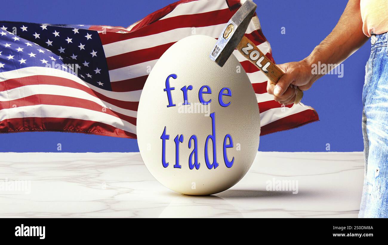 Symbolic image, free trade, USA, Donald Trump, threat of tariffs ...
