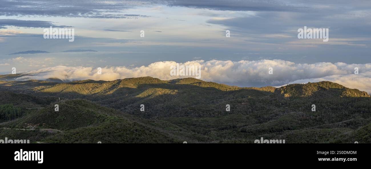 Sunrise, view from the mountain Alto de Garajonay, Garajonay National ...