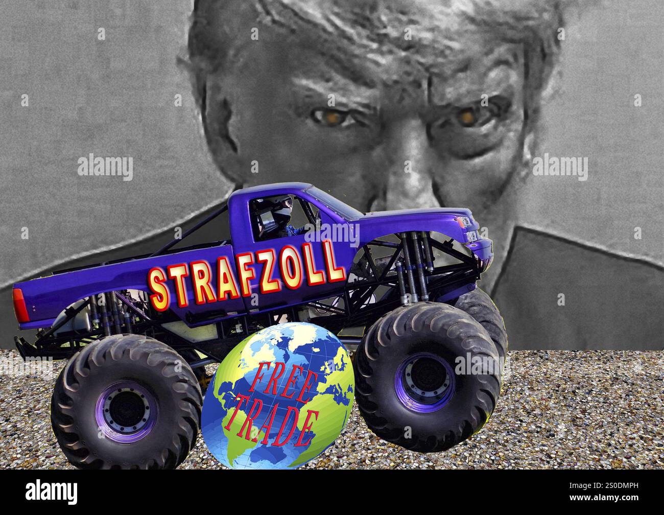 Symbolic image, free trade, USA, Donald Trump, impending tariff ...