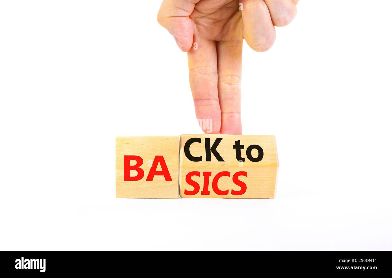 Back to basics symbol. Concept words Back to basics on wooden block ...