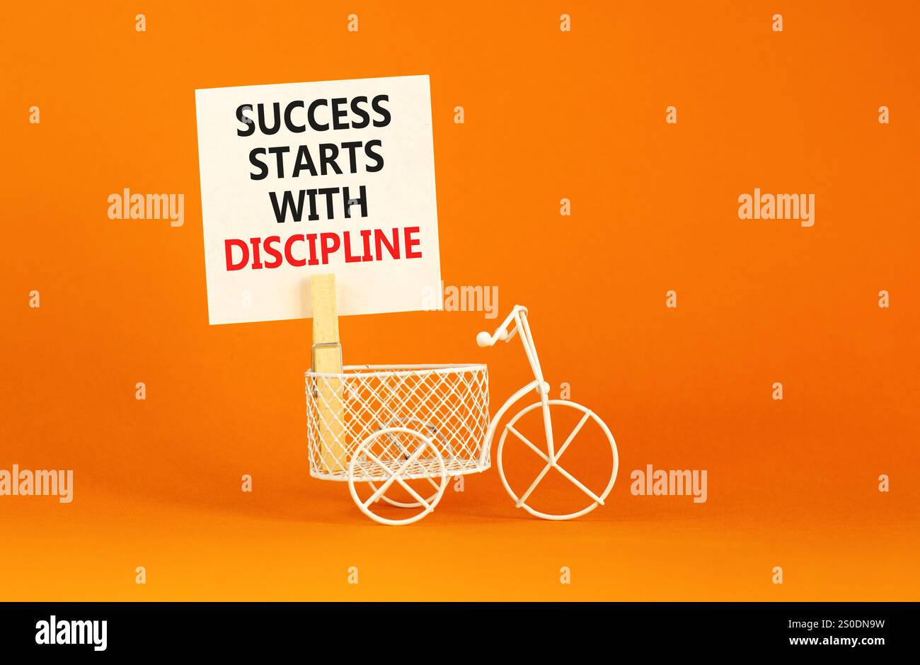 Success starts with discipline symbol. Concept words Success starts with discipline on beautiful ...