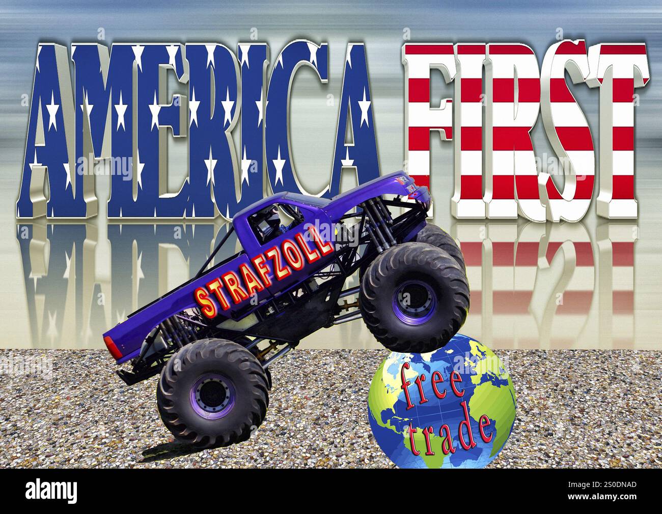 Symbolic image, free trade, USA, Donald Trump, impending tariff ...