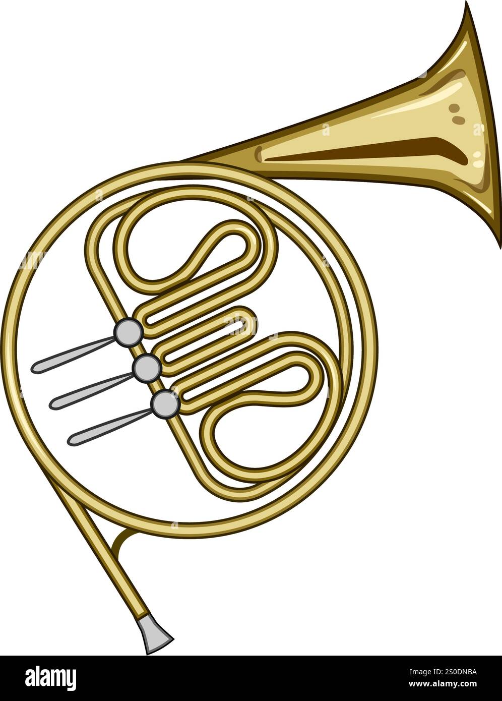 music trumpet cartoon. instrument jazz, classical horn, valves bell ...