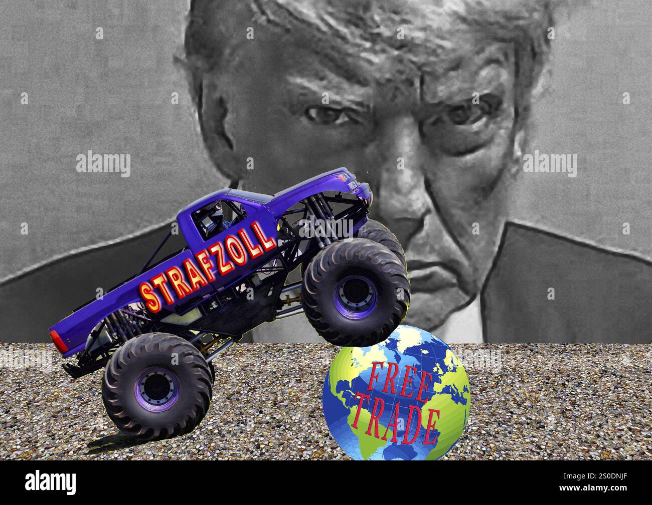 Symbolic image, free trade, USA, Donald Trump, impending tariff ...