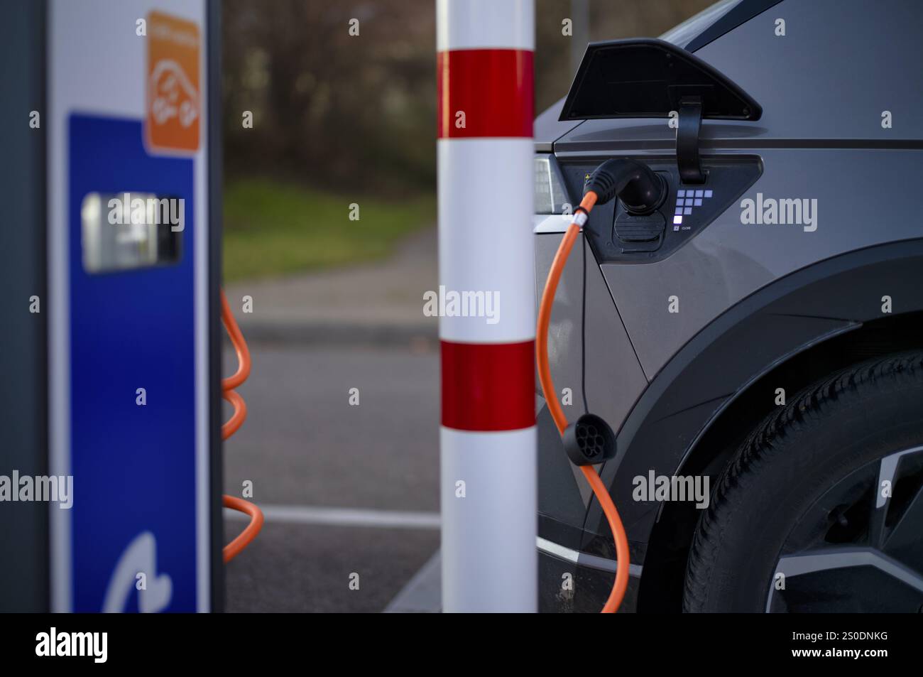 E-vehicle Hyundai IONIQ 5 at EnBW charging station for electric cars ...