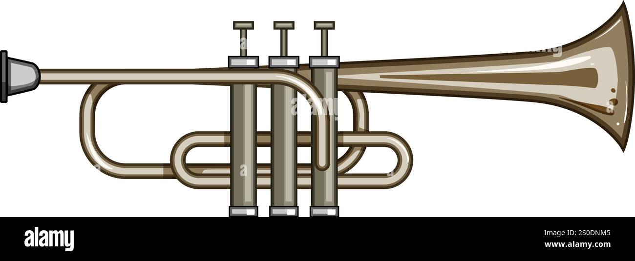 bell trumpet cartoon. mouthpiece orchestra, band solo, performance ...