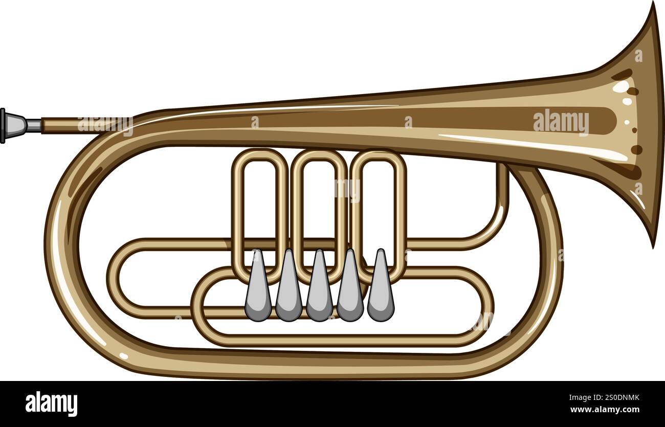 mouthpiece trumpet cartoon. orchestra band, solo performance, player ...