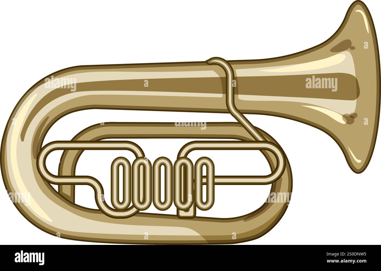 music tuba cartoon. orchestra band, sound valve, mouthpiece bell music ...