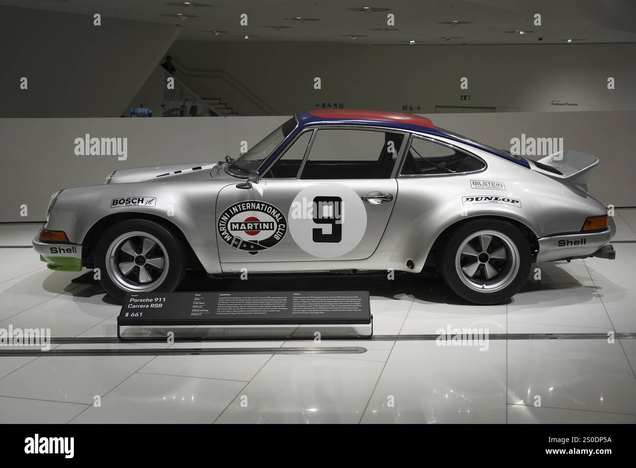 Porsche 911 Carerra RSA silver Porsche 911 on display in the museum ...