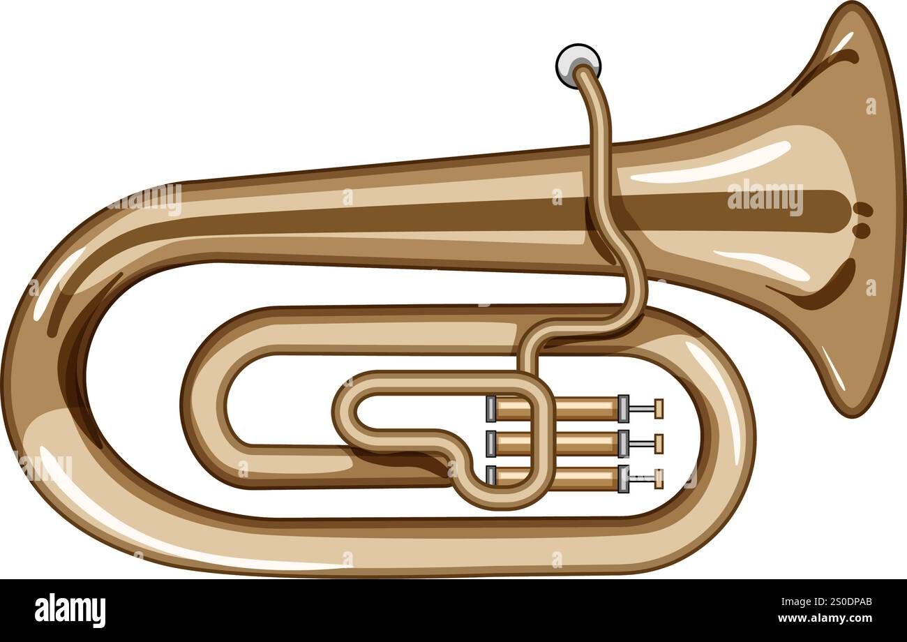 sound tuba cartoon. valve mouthpiece, bell concert, symphony ensemble ...