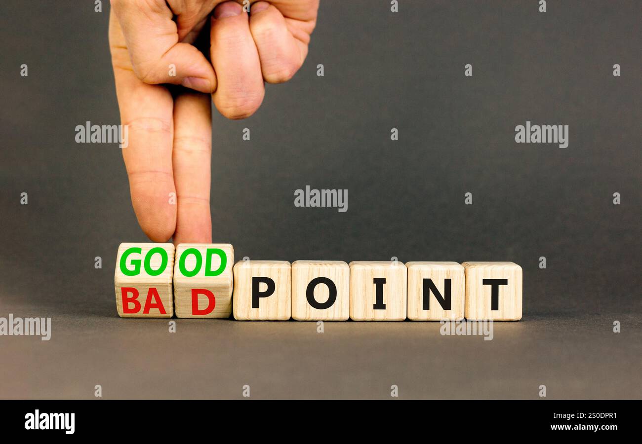 Good or bad point symbol. Concept words Good point Bad point on ...