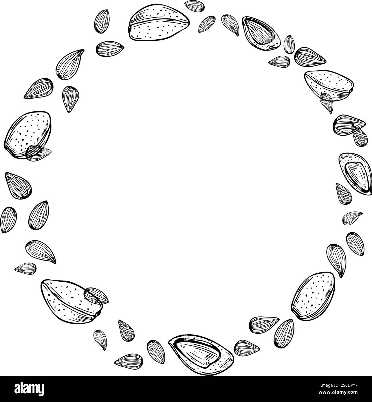 Raw dry almonds nuts Black and White Stock Photos & Images - Alamy