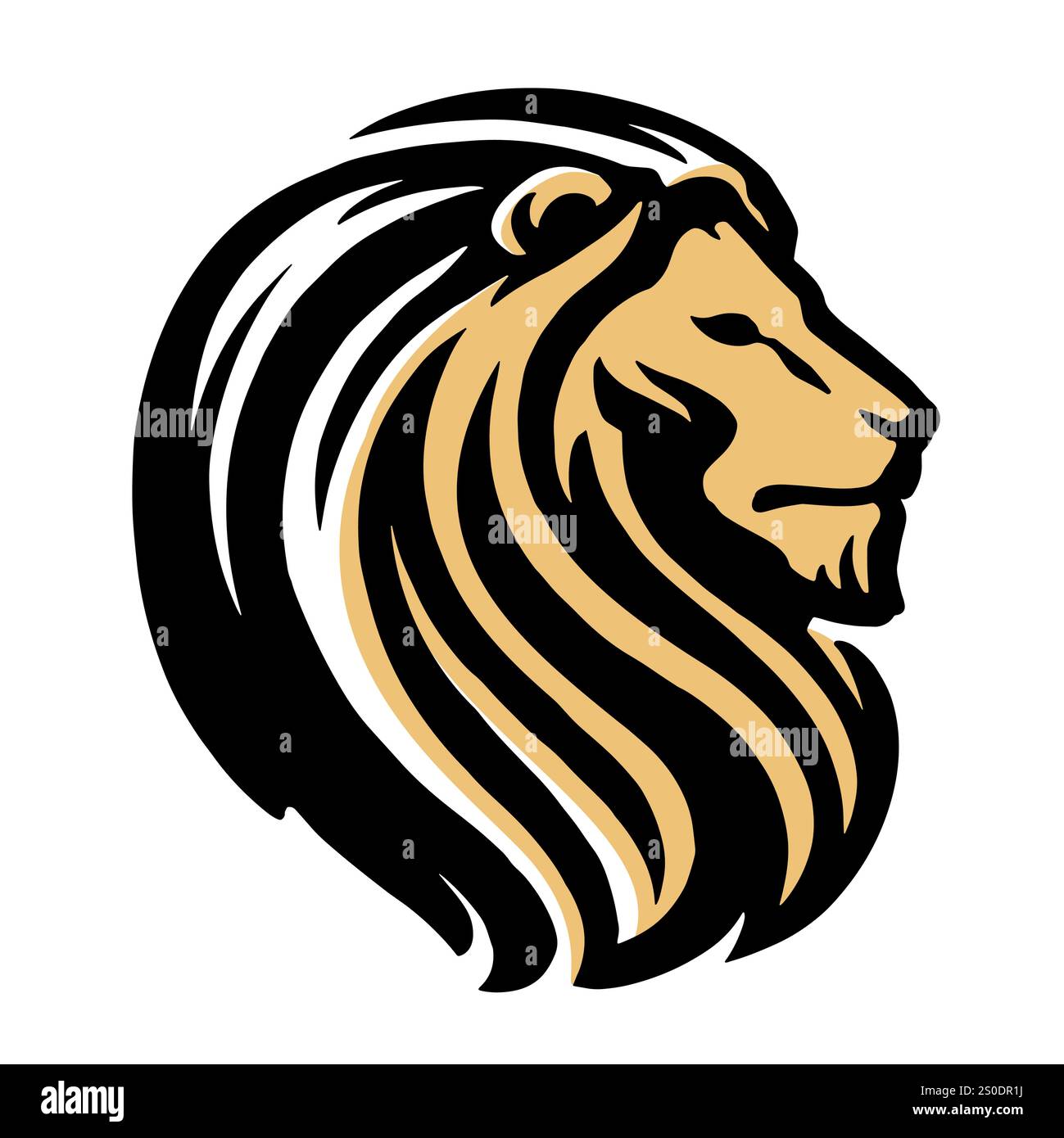 Lion head emblem. Predatory animal side view logo symbol, vector ...