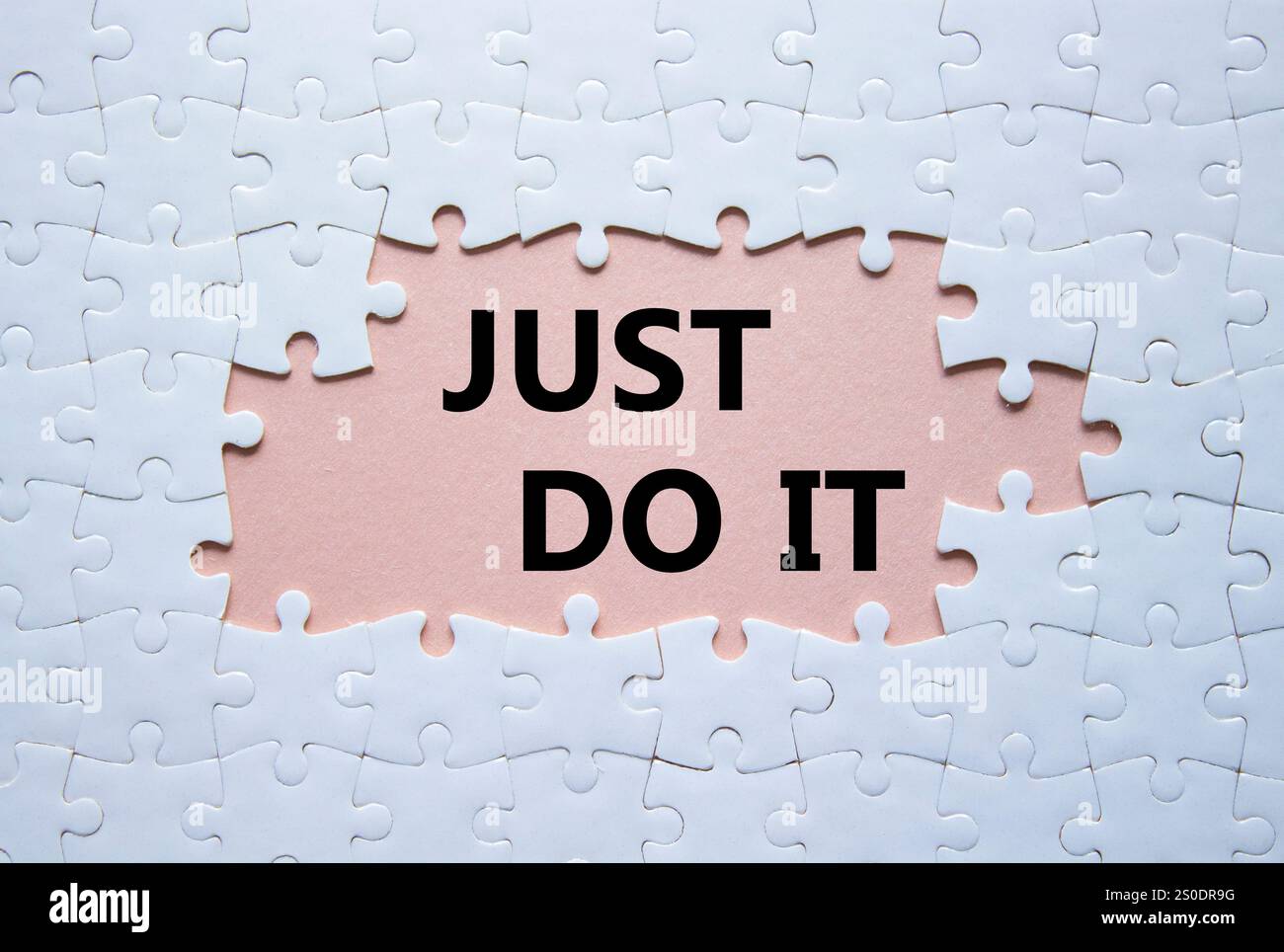 Just do it symbol. Concept words Just do it on white puzzle. Beautiful ...
