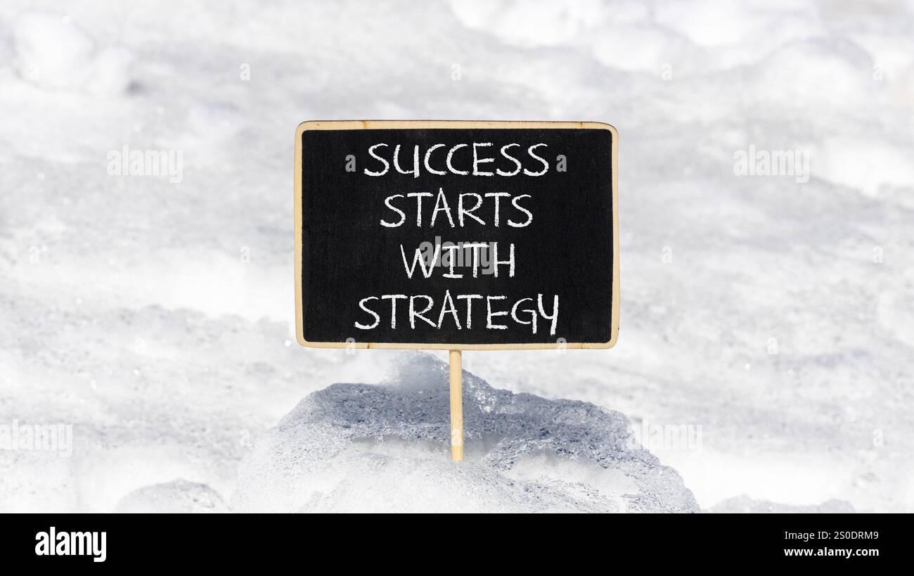 Success starts with strategy symbol. Concept words Success starts with ...
