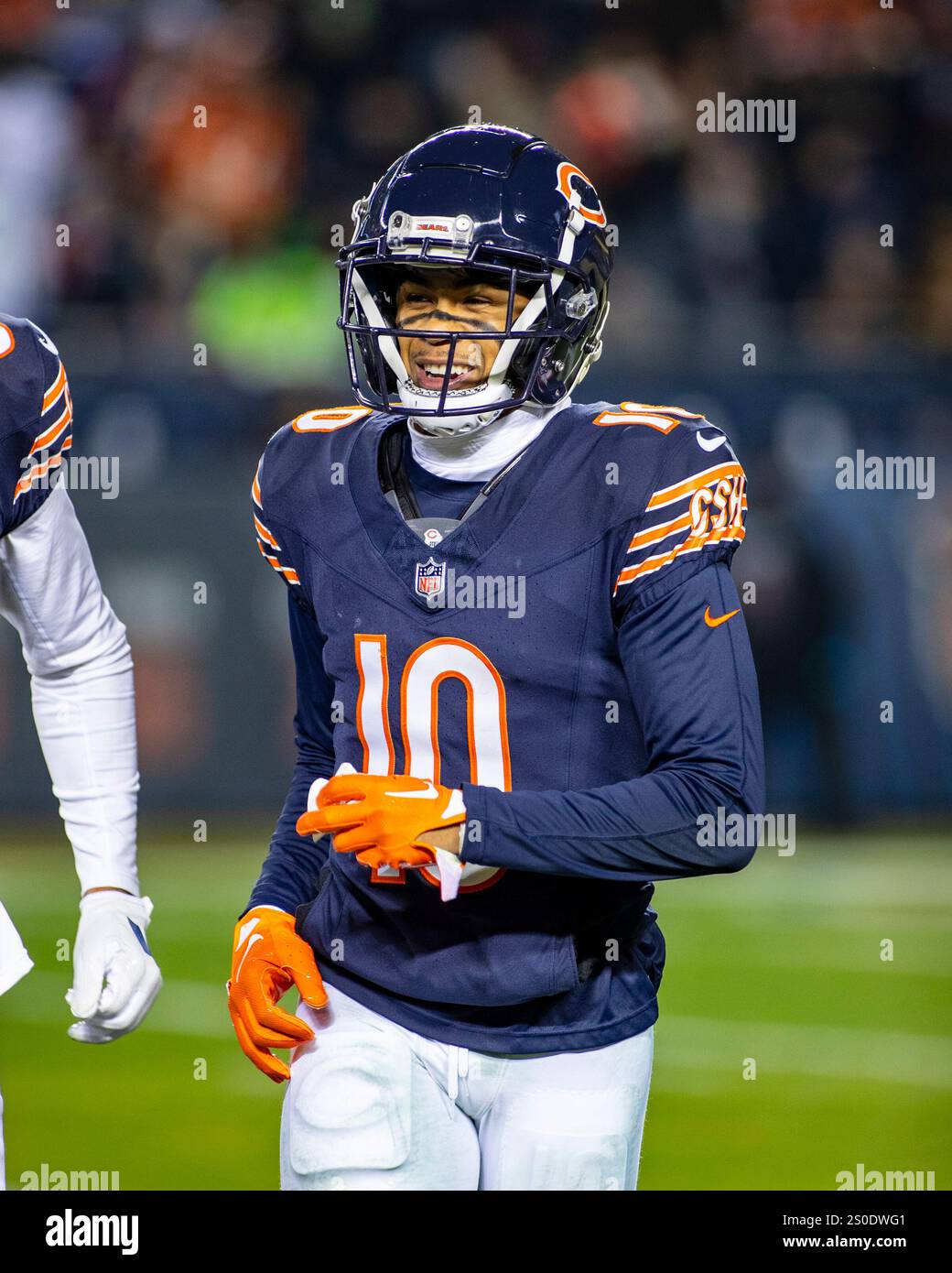 Chicago Bears Tyler Scott (10) runs off the field during an NFL ...