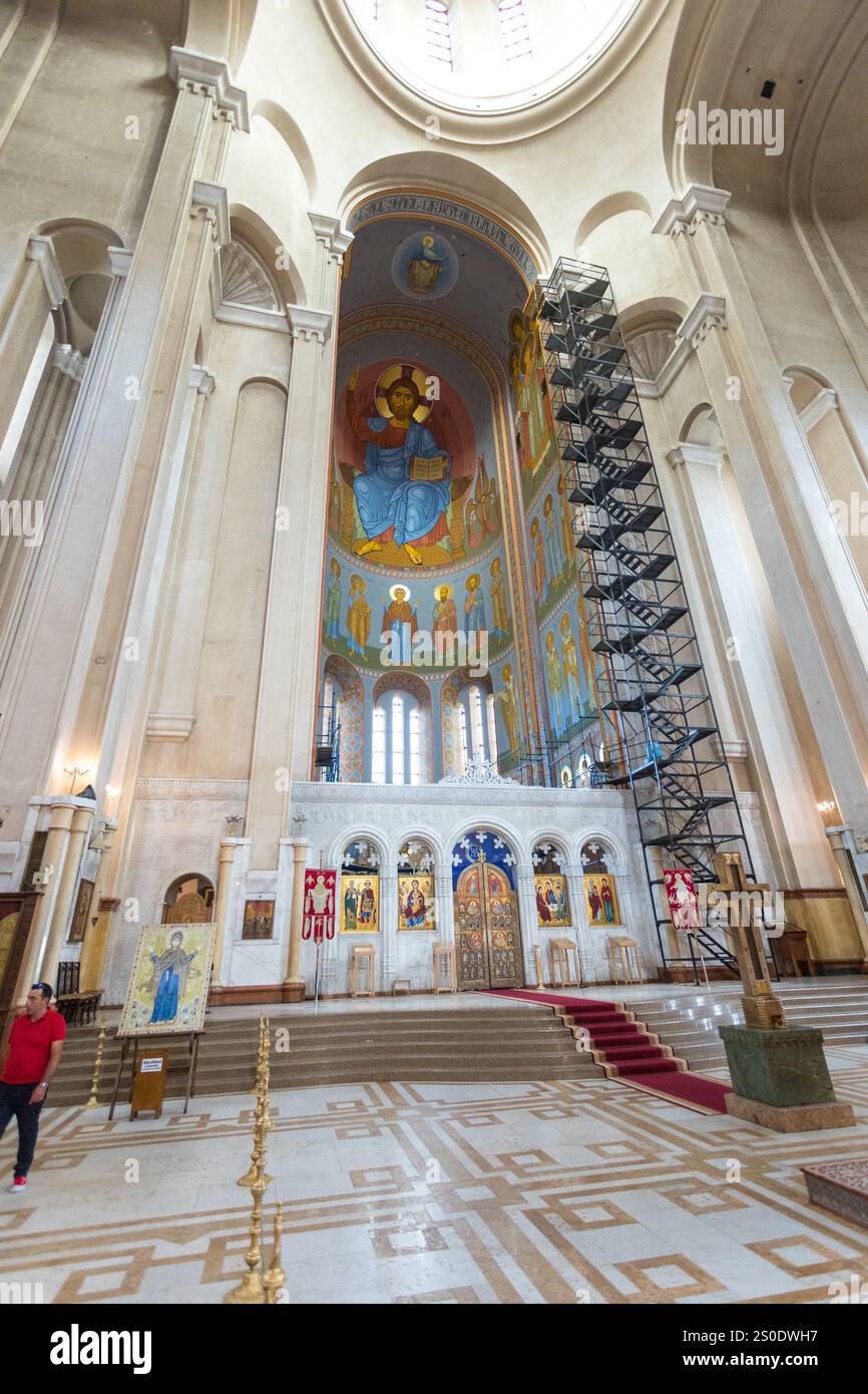 Tbilisi, Georgia - 07 September 2019: Interior of The Holy Trinity ...