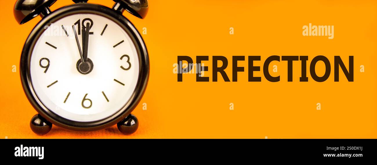 Perfection symbol. Concept word Perfection on beautiful orange paper ...
