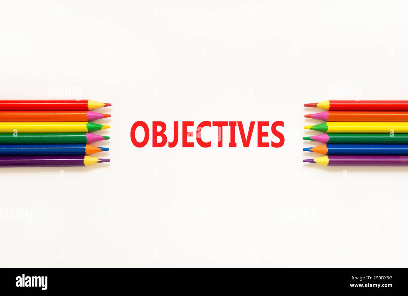 Objectives symbol. Concept word Objectives on beautiful white paper ...