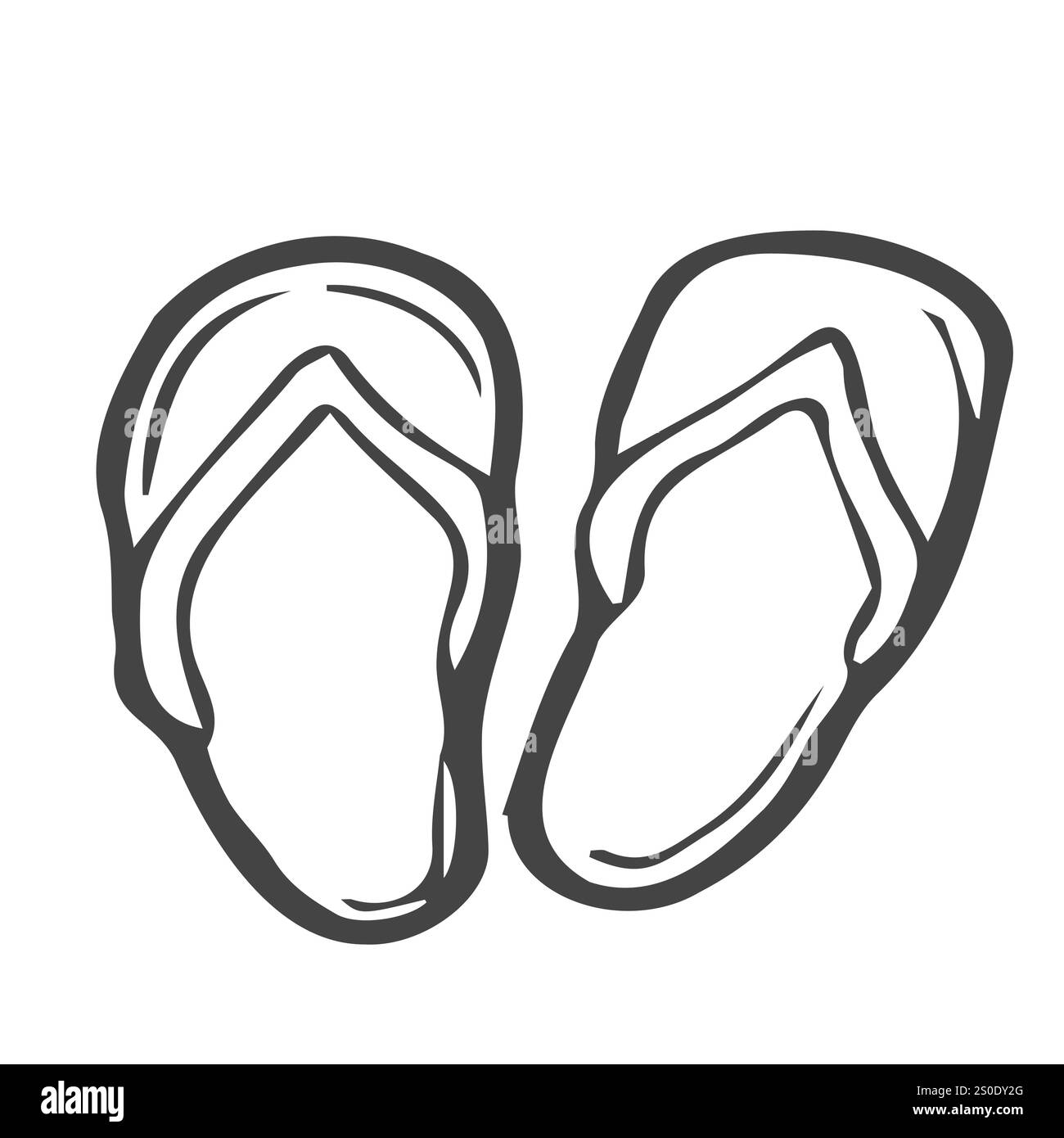 Vector hand drawn doodle black sketch beach slippers isolated on white background Stock Vector ...