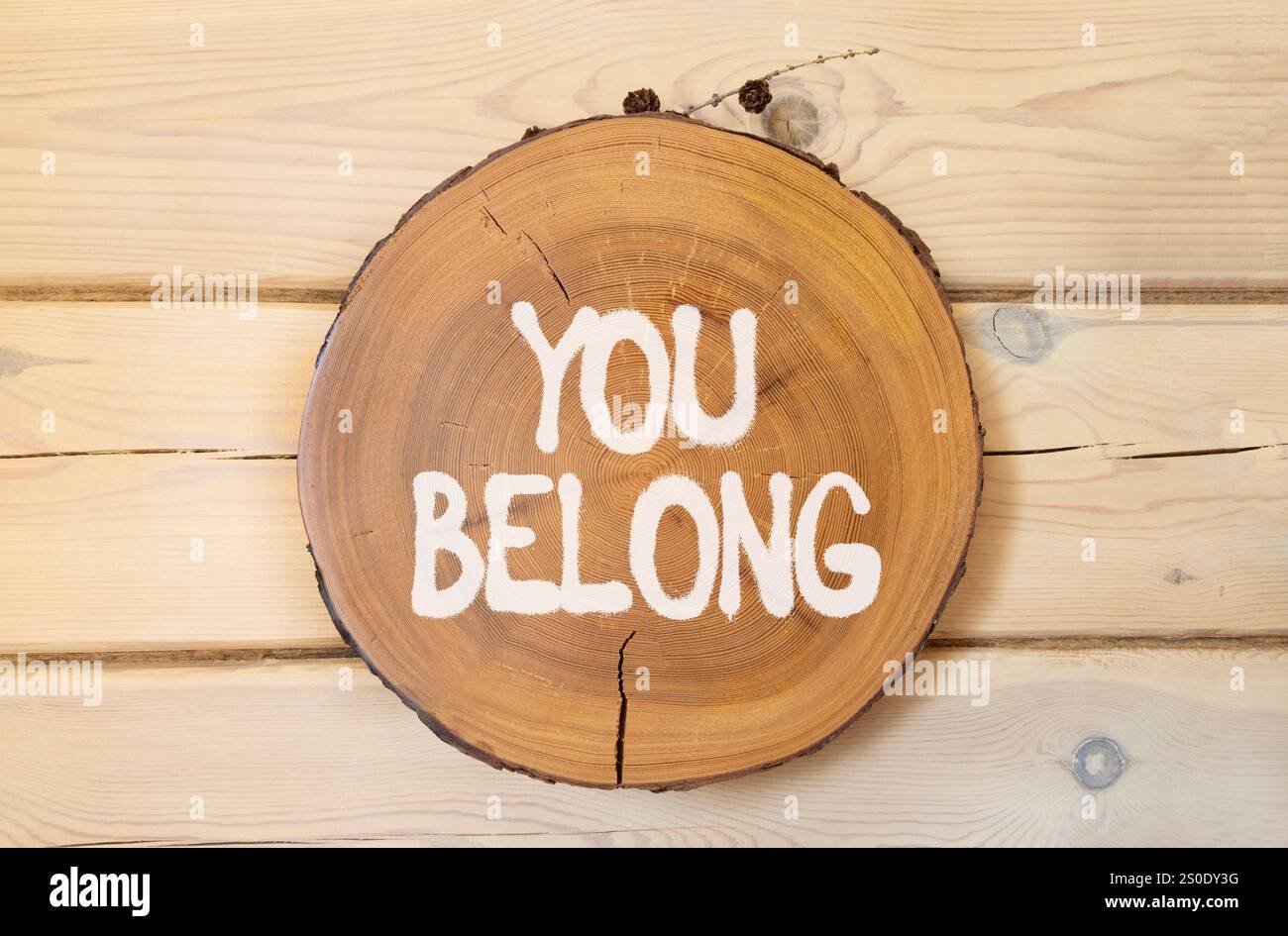 Belonging and you belong symbol. Concept words You belong on beautiful ...