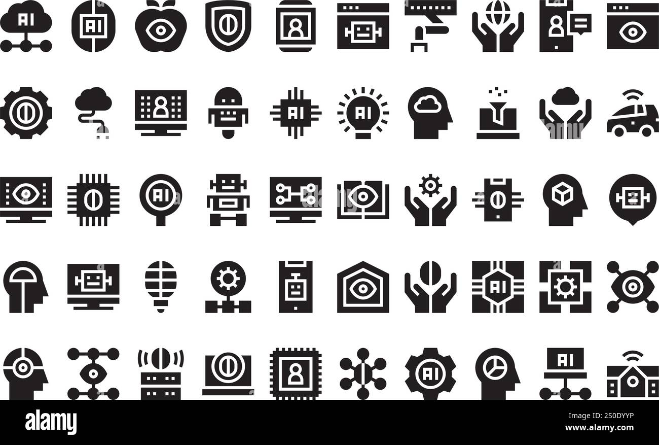 Artificial intelligence icons High-Quality Vector Icons Collection with ...