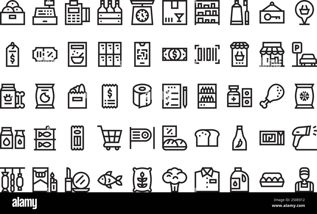 Supermarket icons High-Quality Vector Icons Collection with Editable ...