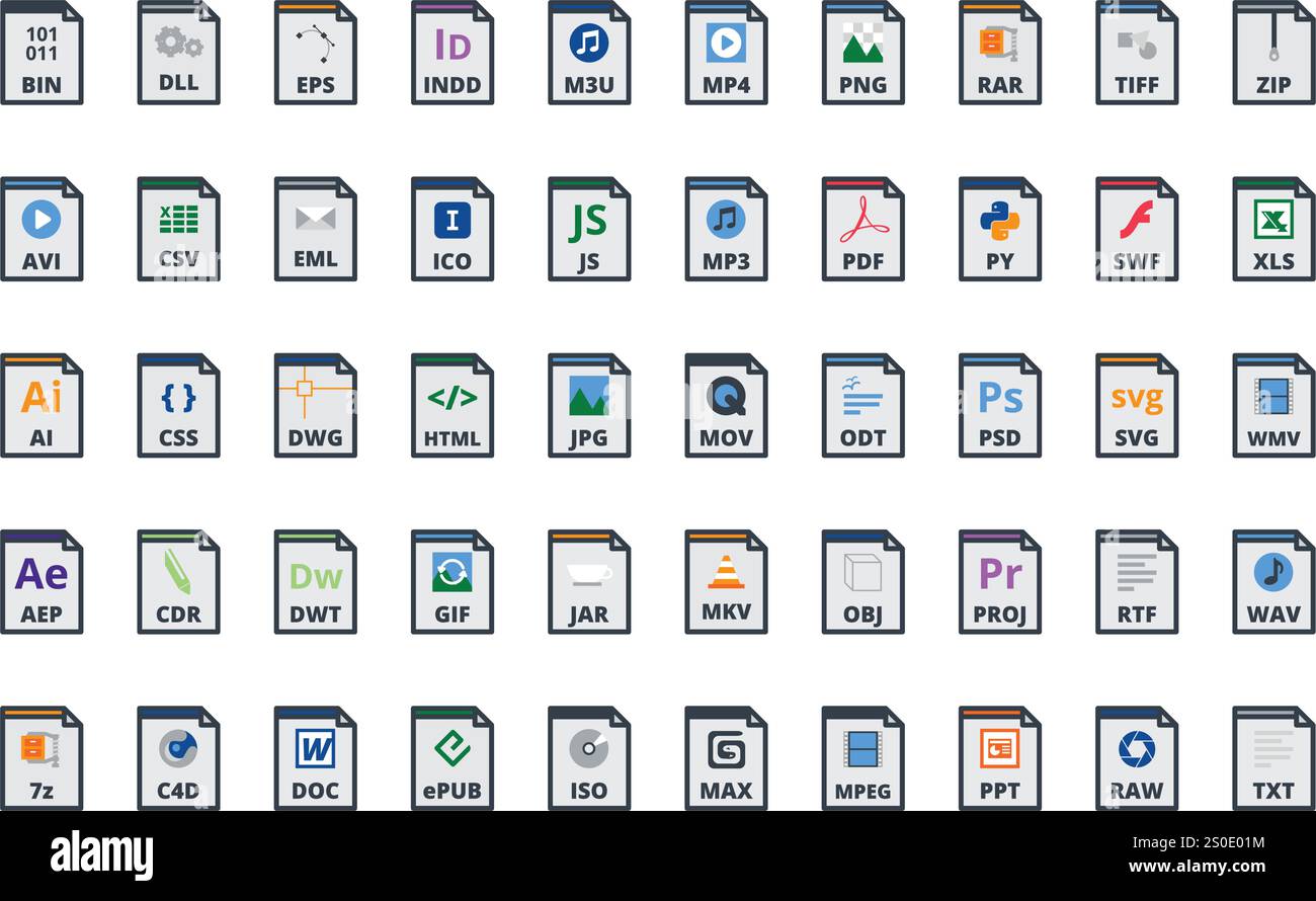 Files types icons High-Quality Vector Icons Collection with Editable ...