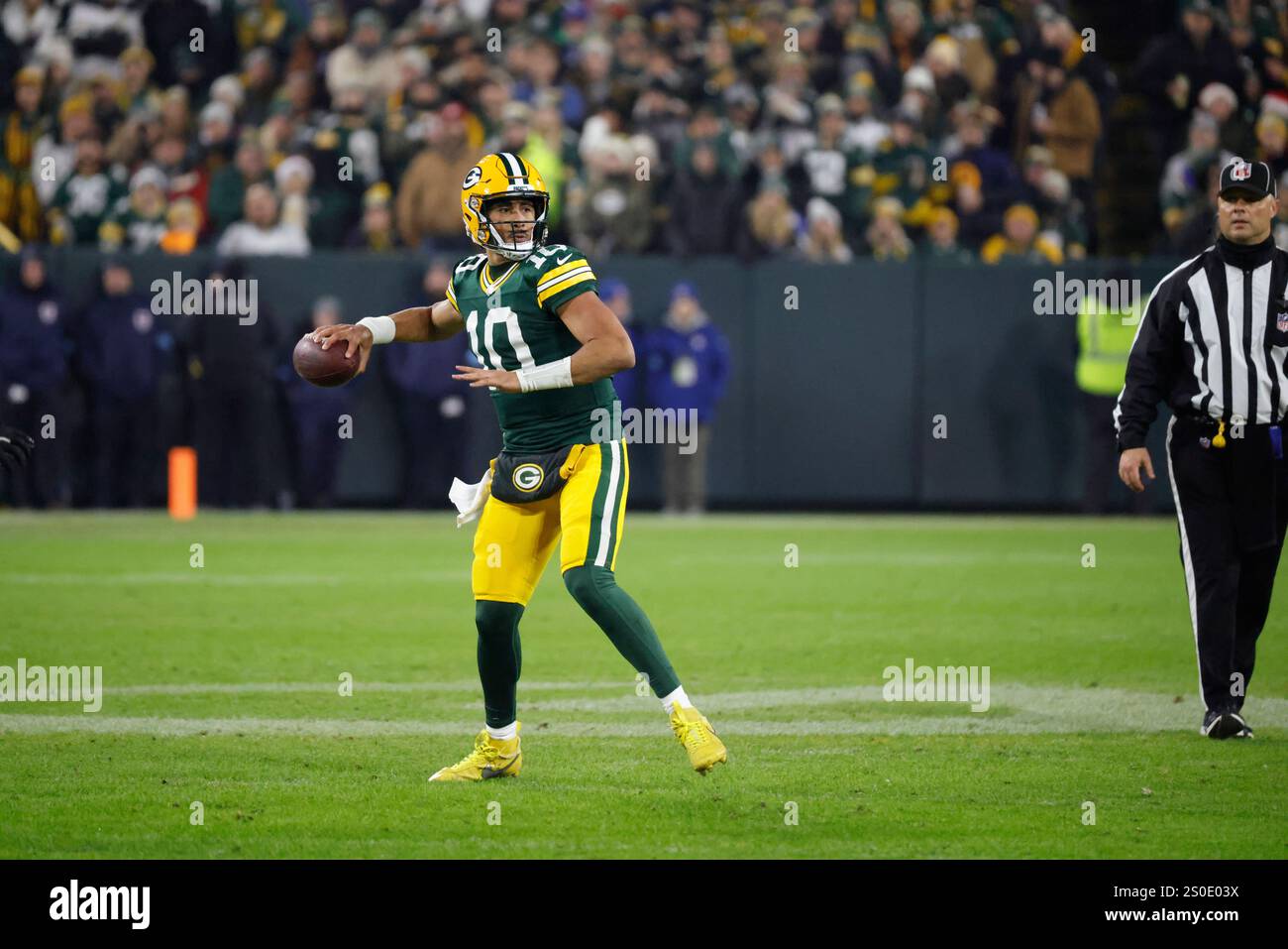 Green Bay Packers quarterback Jordan Love during an NFL football game ...