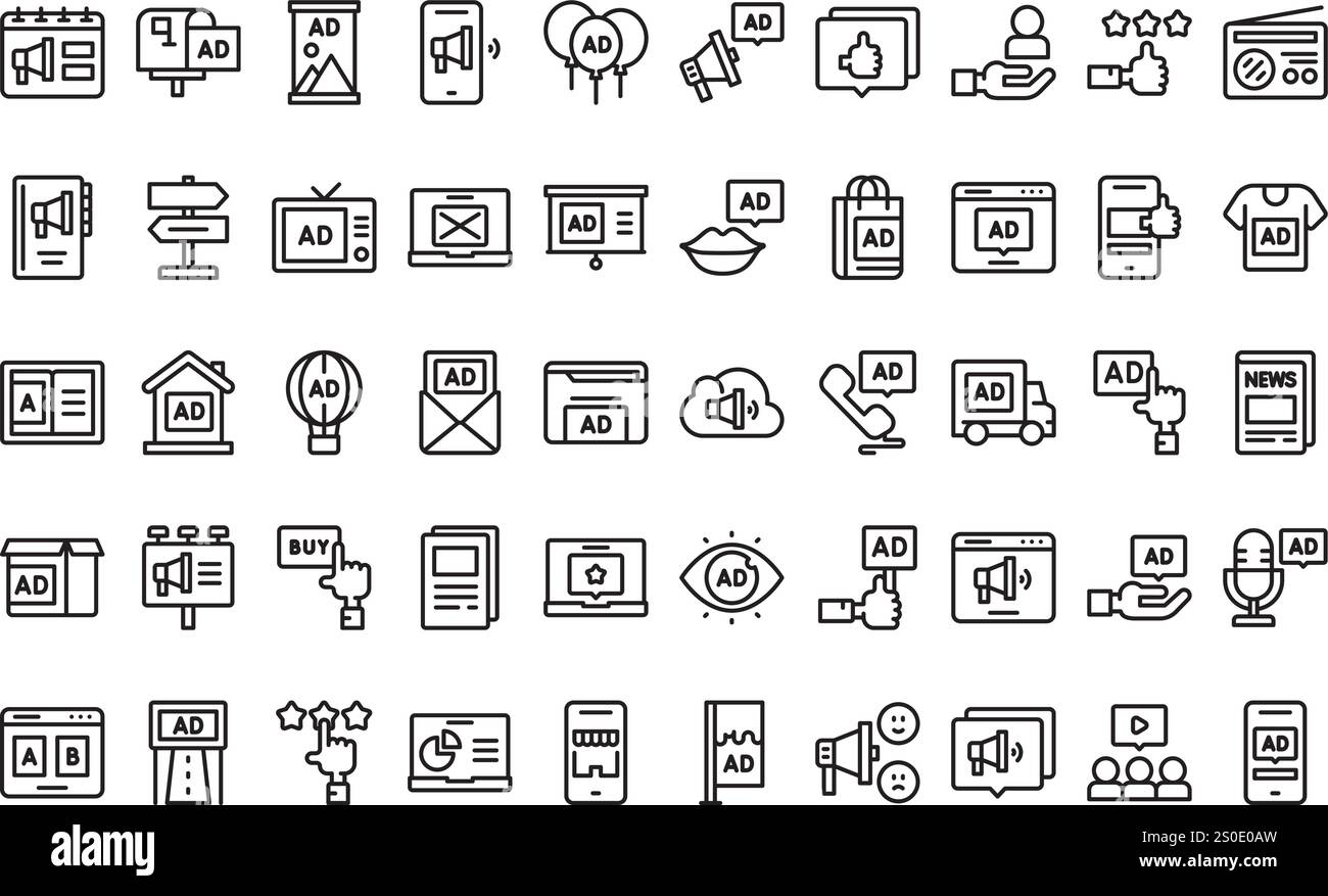 Advertisement icons High-Quality Vector Icons Collection with Editable ...