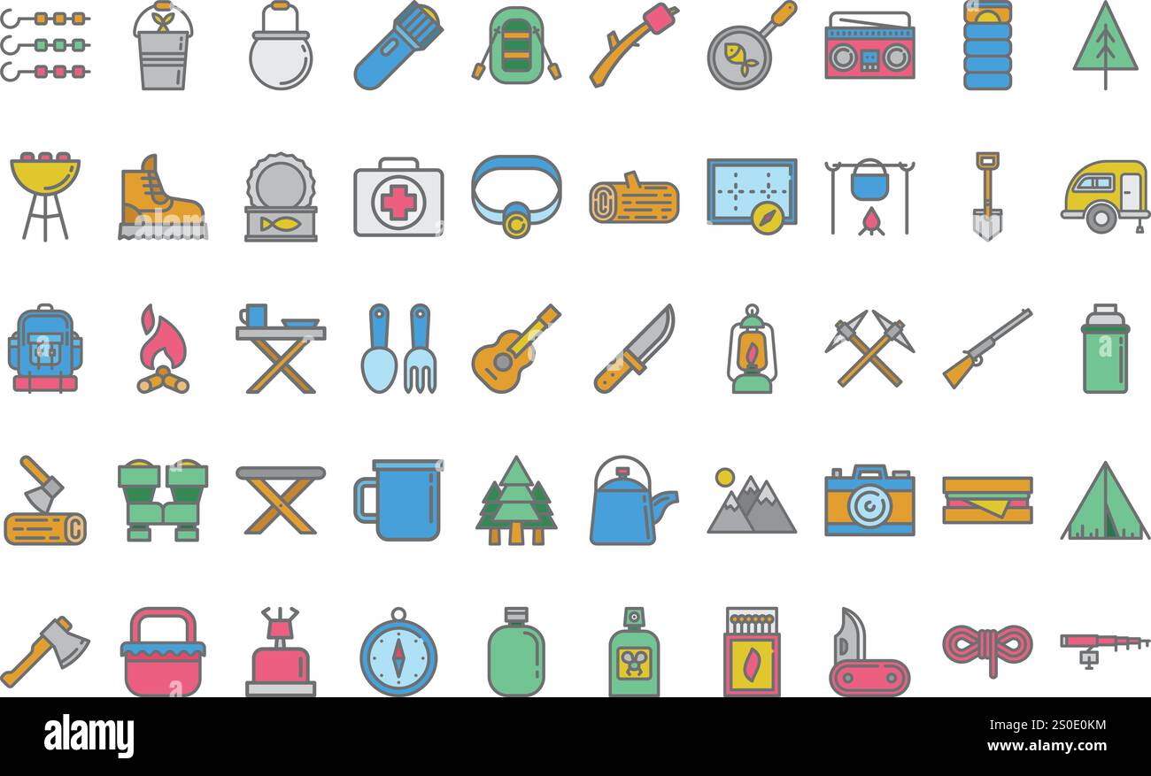 Camping icons High-Quality Vector Icons Collection with Editable Stroke ...