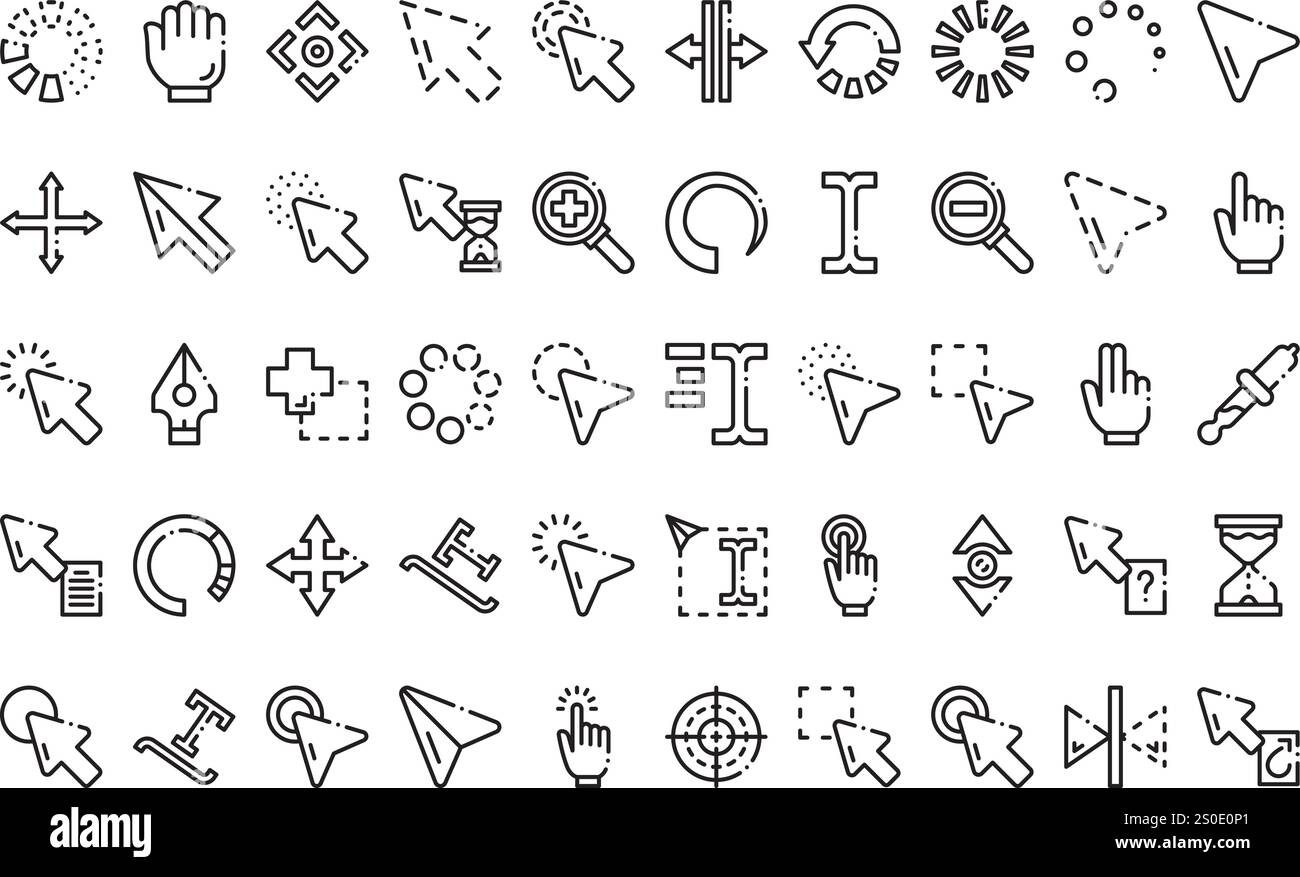 Selection and cursors icons High-Quality Vector Icons Collection with ...