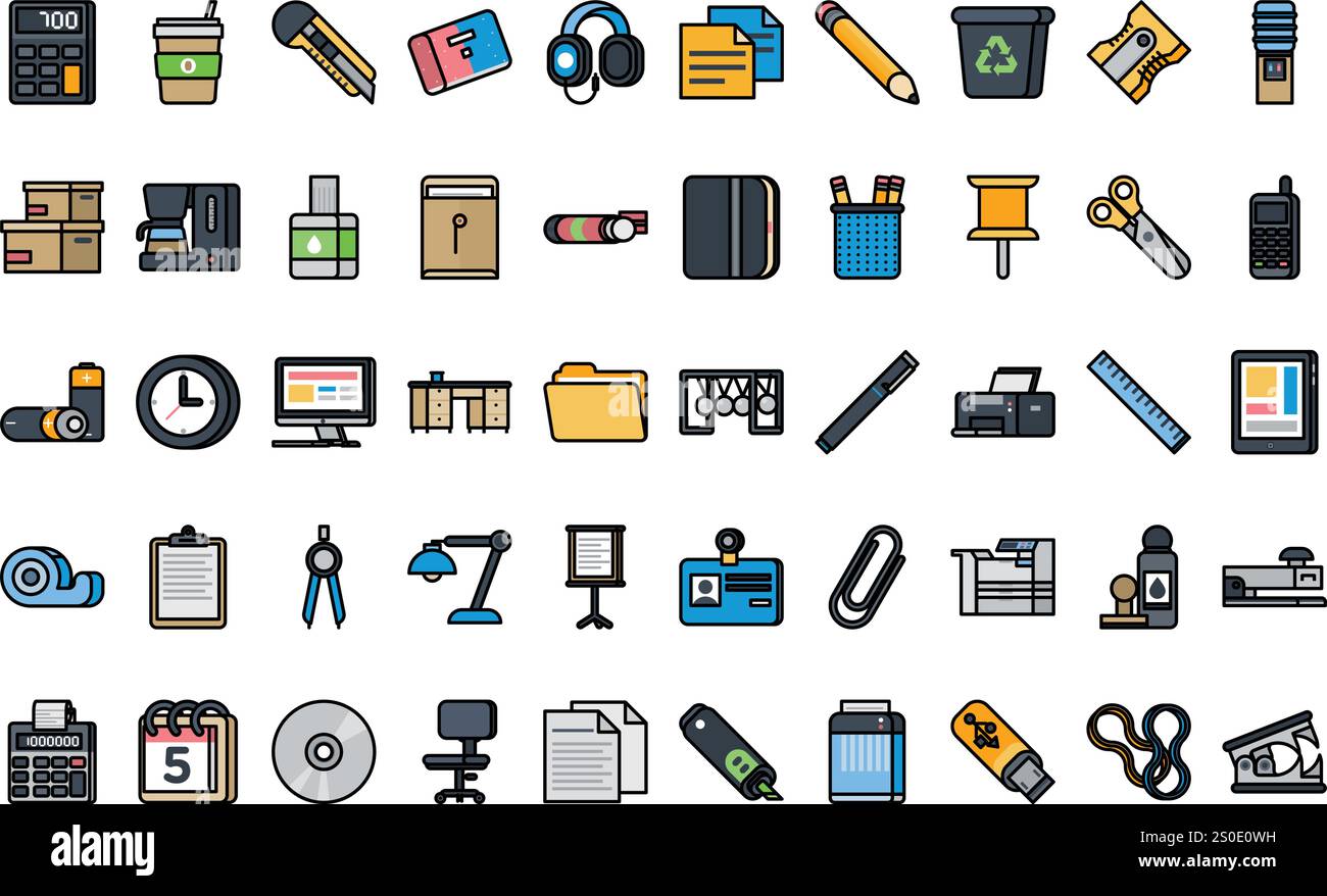 Office material icons High-Quality Vector Icons Collection with Editable Stroke. Ideal for ...