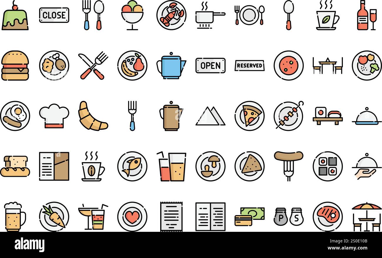 Restaurant icons High-Quality Vector Icons Collection with Editable ...