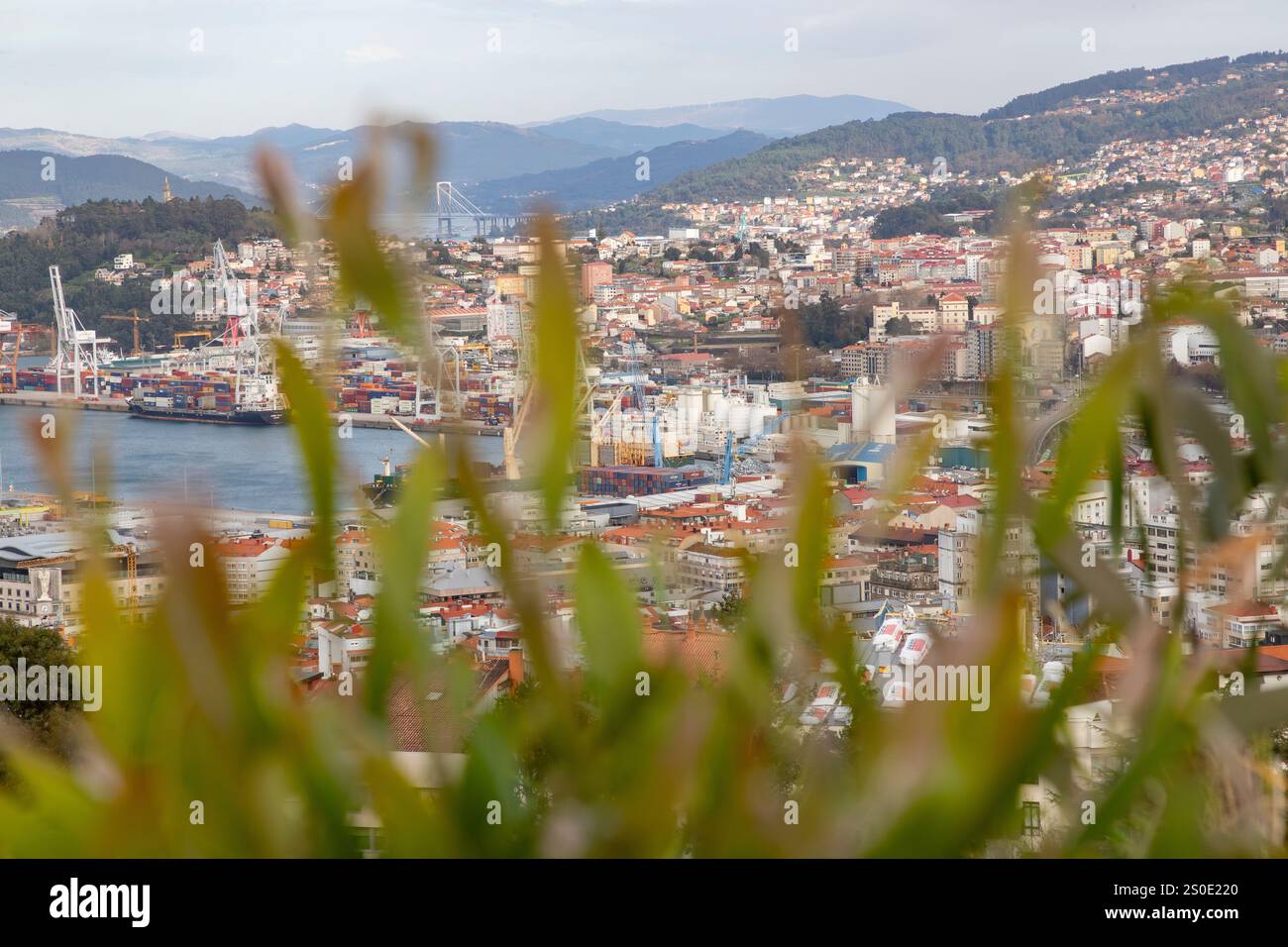 Vigo. View of the city of Vigo from Spain. View of the Atlantic coast ...