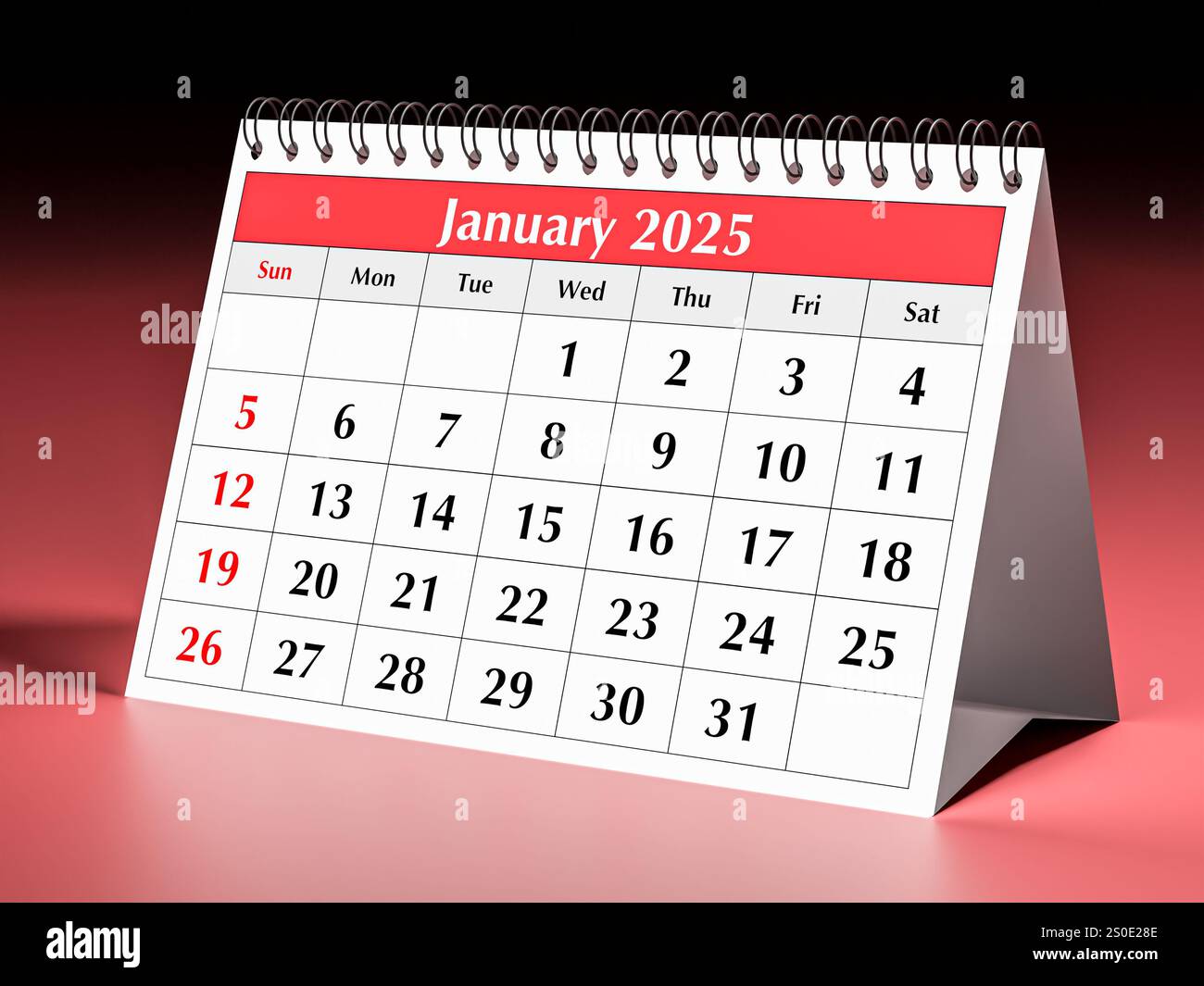 January 2025 calendar. One page of annual business desk monthly ...