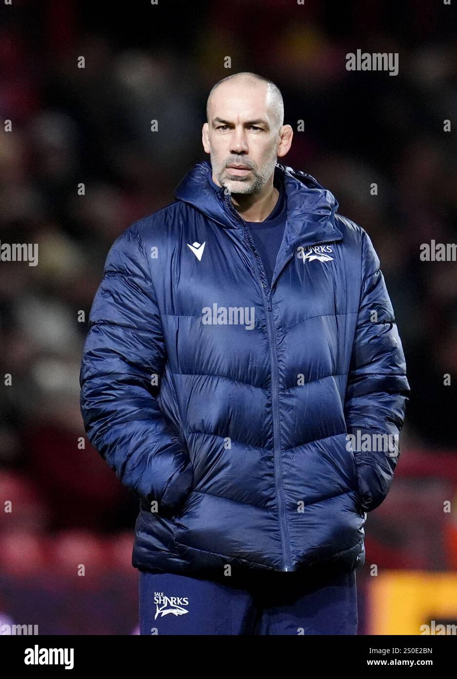 Sale Sharks director of rugby Alex Sanderson during the Gallagher ...