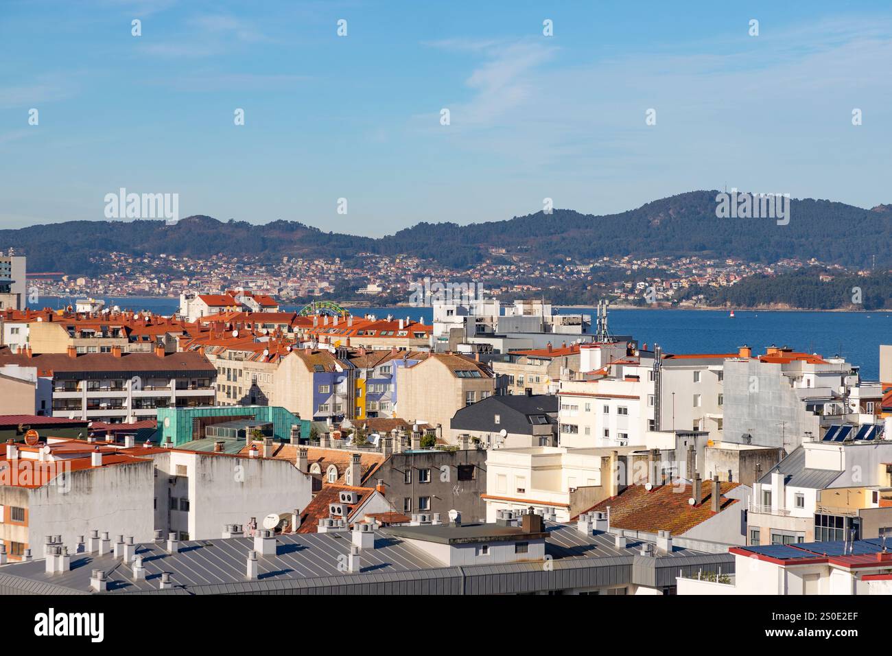 Vigo. View of the city of Vigo from Spain. View of the Atlantic coast ...